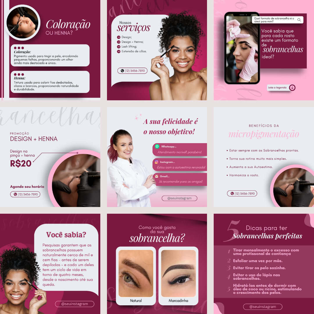 Pack Canva Sobrancelhas Canva Editáveis