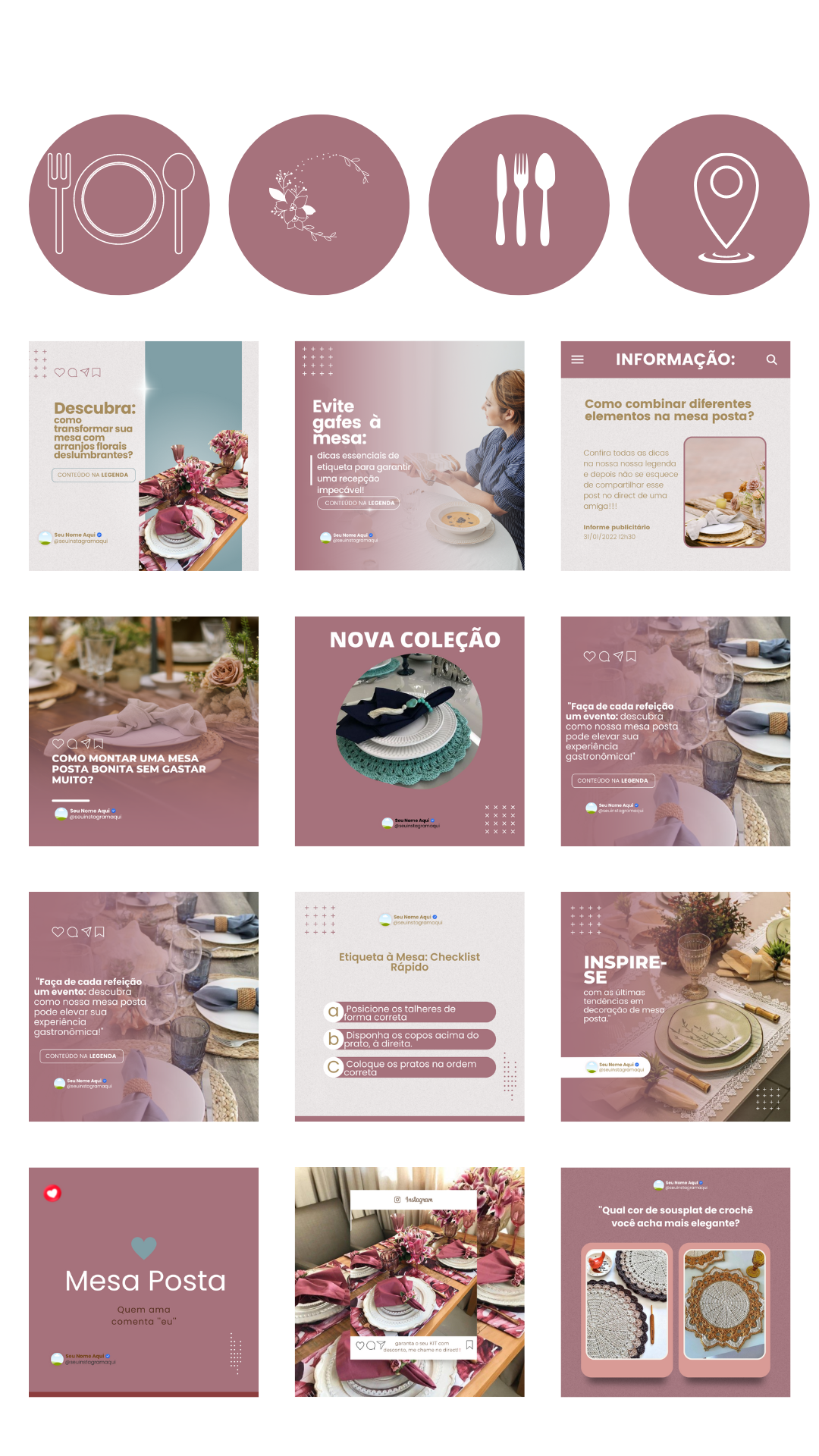 pack para mesa posta – Canva Editáveis